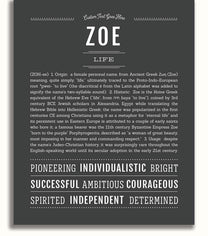 Zoe | Name Art Print – Name Stories