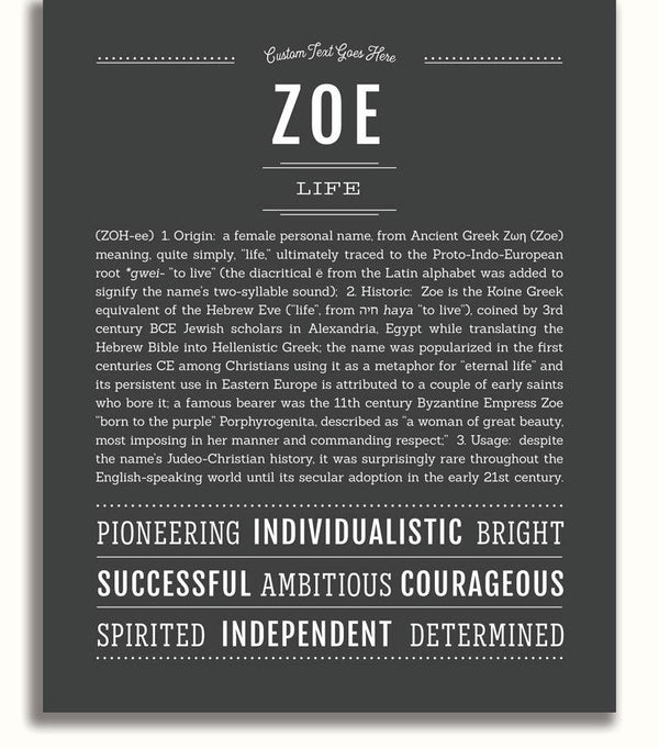 Zoe | Name Art Print - Personalized Custom Gifts – Name Stories