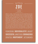 Zoe | Name Art Print – Name Stories