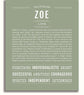 Zoe Personalized Name Meaning Art Prints – Name Stories