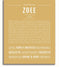 Zoee Personalized Name Meaning Art Prints – Name Stories
