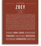 Zoey Personalized Name Meaning Art Prints – Name Stories