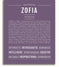 Zofia Personalized Name Meaning Art Prints – Name Stories