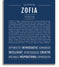 Zofia Personalized Name Meaning Art Prints – Name Stories