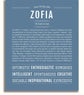 Zofia Personalized Name Meaning Art Prints – Name Stories
