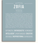 Zofia Personalized Name Meaning Art Prints – Name Stories