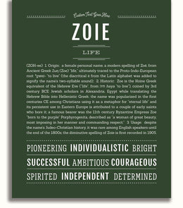 Zoie | Name Art Print – Name Stories