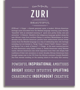 Zuri | Name Art Print – Name Stories