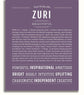 Zuri Personalized Name Meaning Art Prints – Name Stories