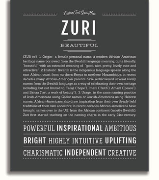 Zuri | Name Art Print – Name Stories