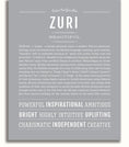 Zuri Personalized Name Meaning Art Prints – Name Stories