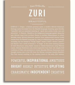 Zuri | Name Art Print – Name Stories
