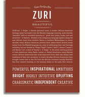 Zuri | Name Art Print – Name Stories