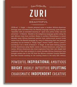 Zuri | Name Art Print – Name Stories