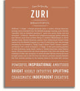Zuri | Name Art Print – Name Stories