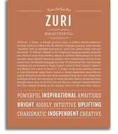 Zuri | Name Art Print – Name Stories