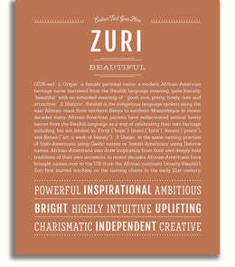 Zuri | Name Art Print – Name Stories
