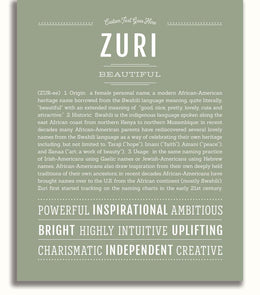 Zuri | Name Art Print – Name Stories