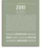 Zuri Personalized Name Meaning Art Prints – Name Stories