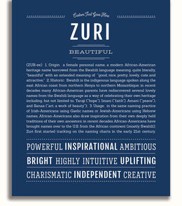 Zuri | Name Art Print – Name Stories