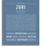 Zuri Personalized Name Meaning Art Prints – Name Stories