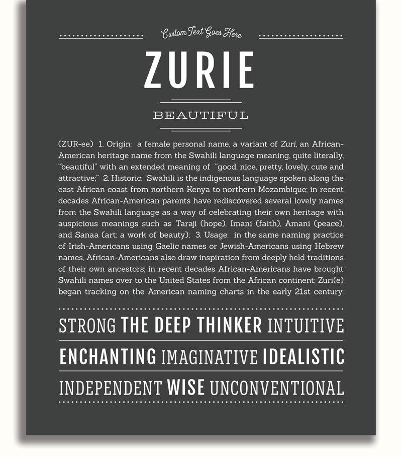 Zurie | Name Art Print – Name Stories